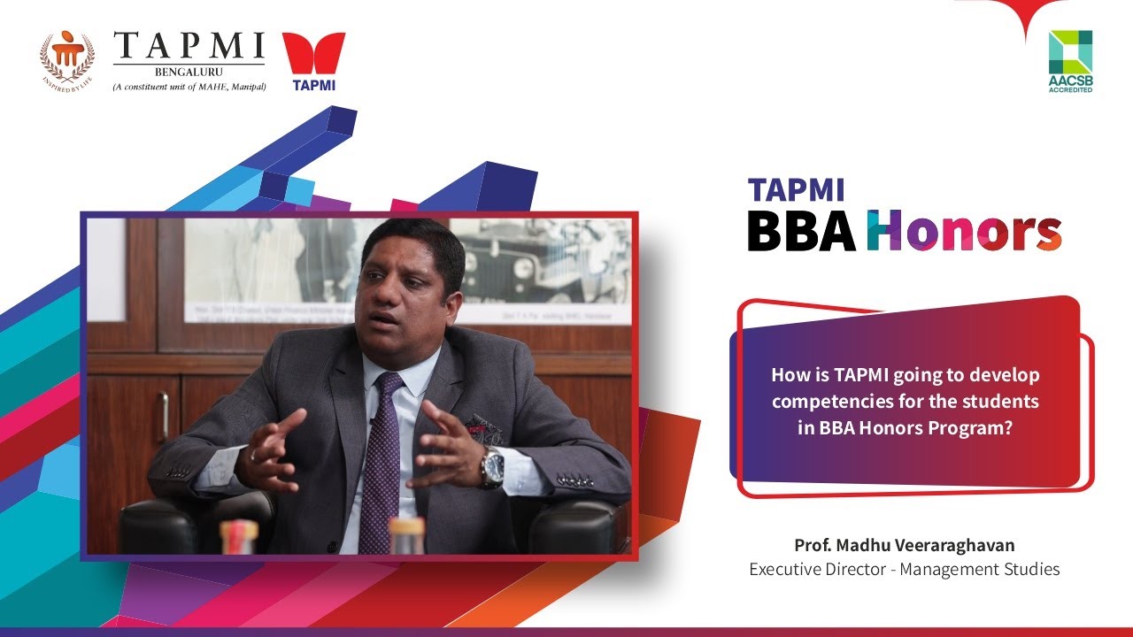 How is TAPMI going to develop competencies for the students in BBA Honors Program?