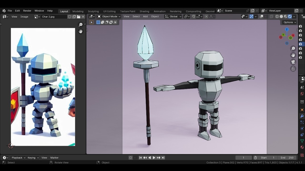 Character Modeling  - 2 | Blender 4.1 | Low Poly Character