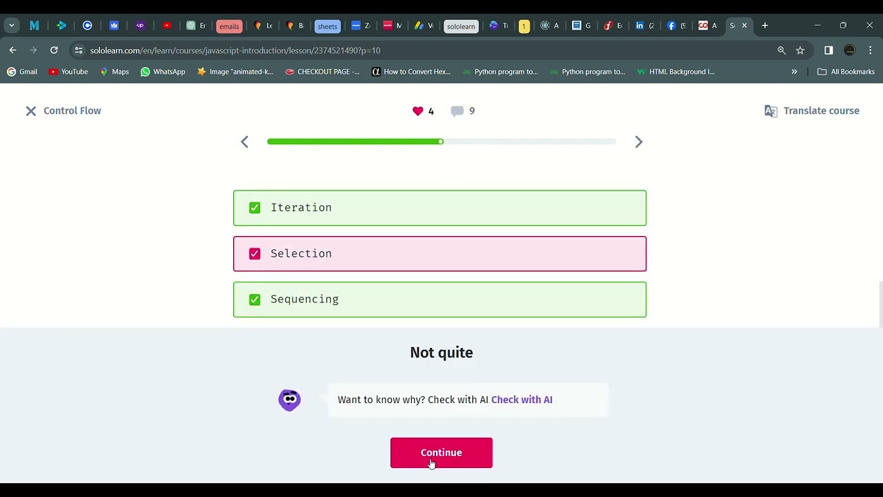 23 Control Flow | Introduction to JavaScript | Sololearn