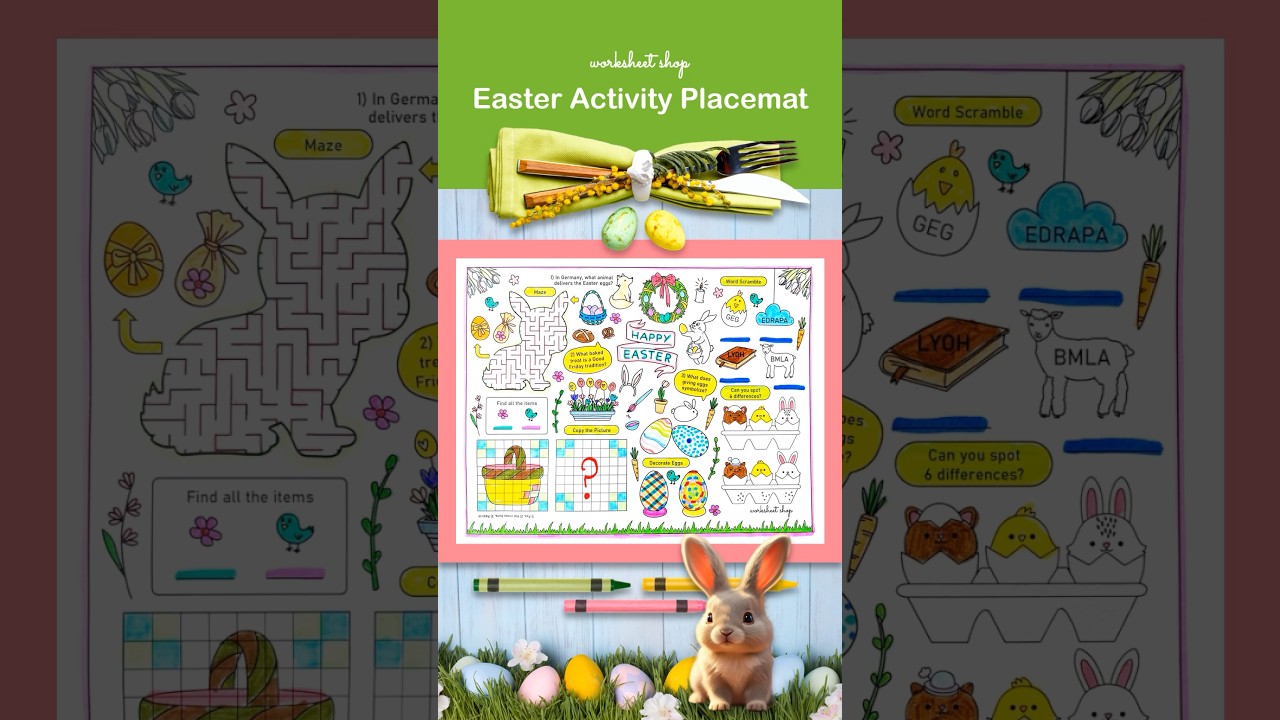 🐣 Get The Kids Excited For Easter! | Free Printable Activity Sheet To Decorate Your Table