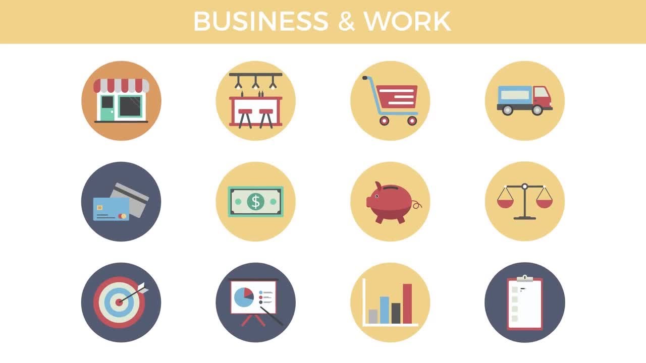 120 Flat Animated Vector Icons After Effects Templates