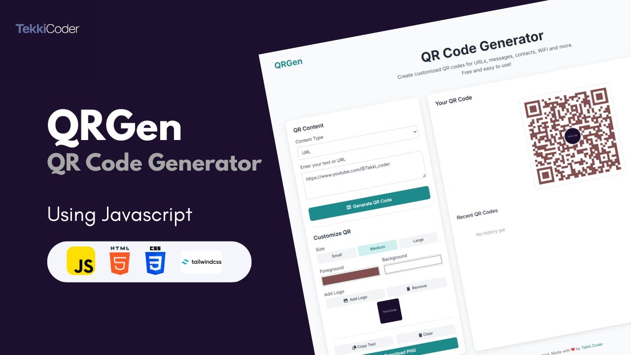 Build a QR Code Generator App Using HTML, CSS & JavaScript