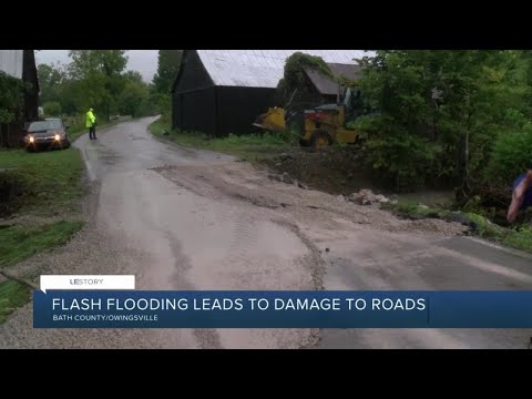 Flash flooding leads to damaged roads