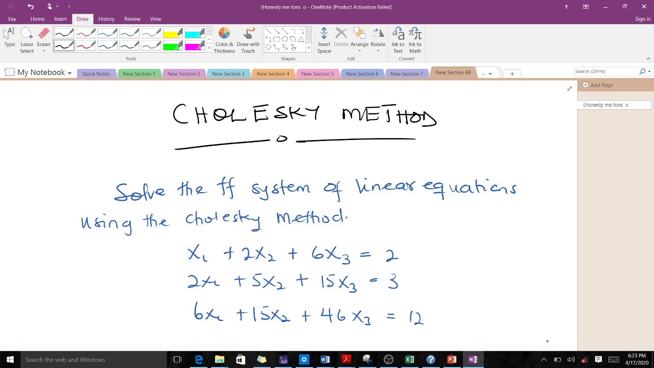 Cholesky Method Example by Mastermind Publications