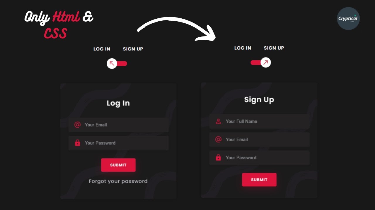 Create a Responsive Login and Registration Form using only HTML and CSS | Sign-In and Sign-Up Form