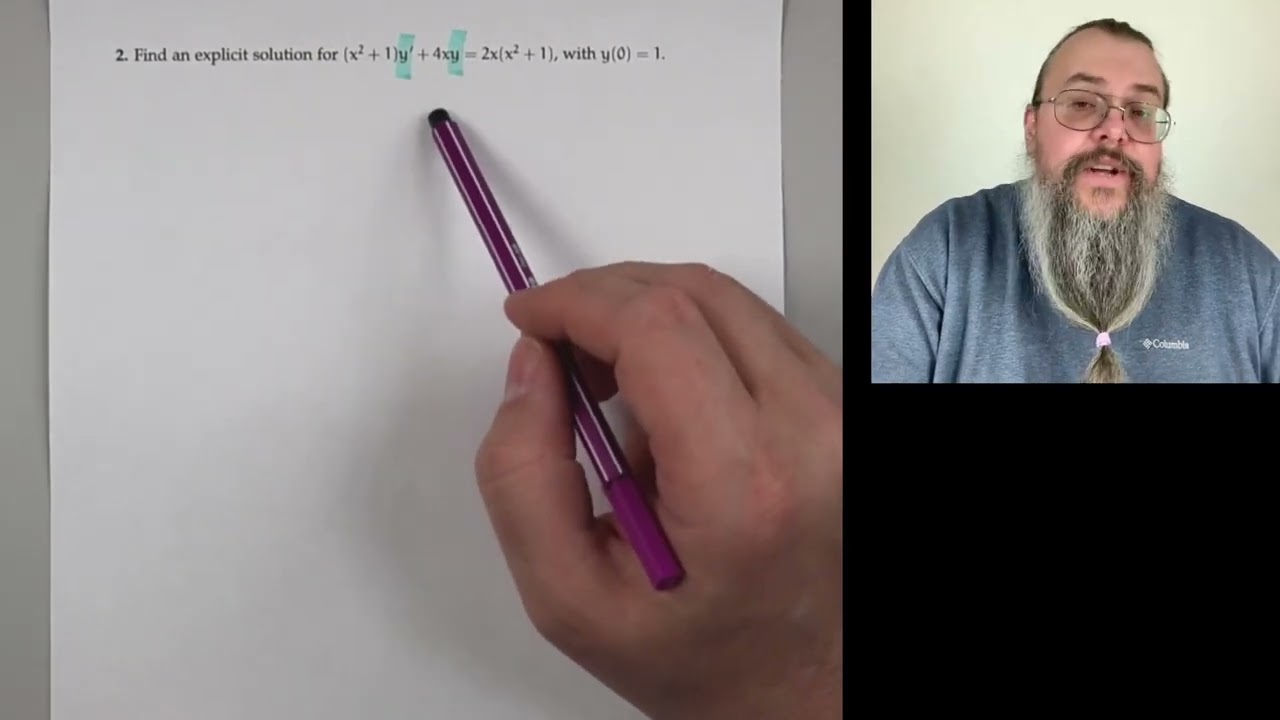 Differential Equations, Exam 1 walkthrough (Fall 2022)