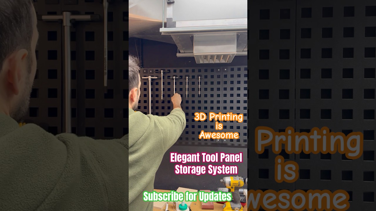 Metal Panel Storage System | Workshop Organisation with 3D Printed Fixtures #custom #tools #diy