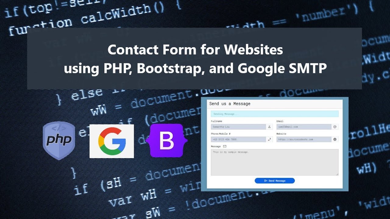 Contact Form for Websites using PHP, Bootstrap, and Google SMTP DEMO