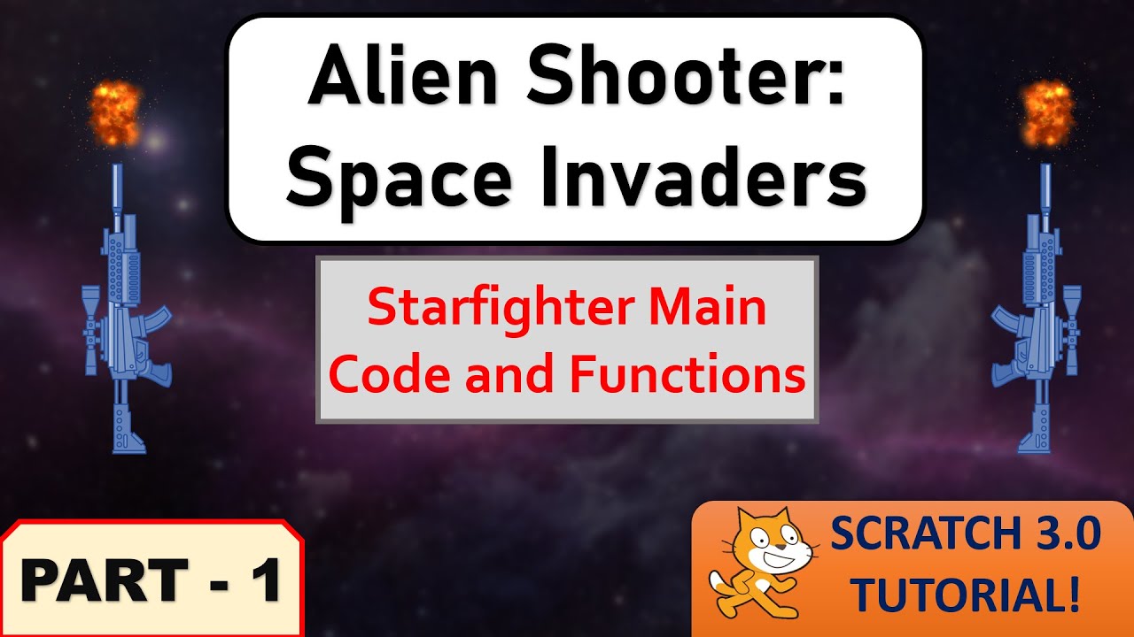 Alien Shooter: Space Invaders - Part 1 | Scratch 3.0 Tutorial | Just Finished Coding!