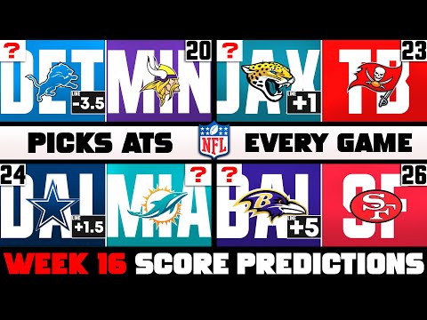 NFL Week 16 Score Predictions & Picks Against The Spread 2023 (#1 ATS!! 131-88)
