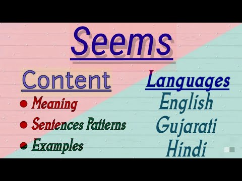 Usage of Seems in english
