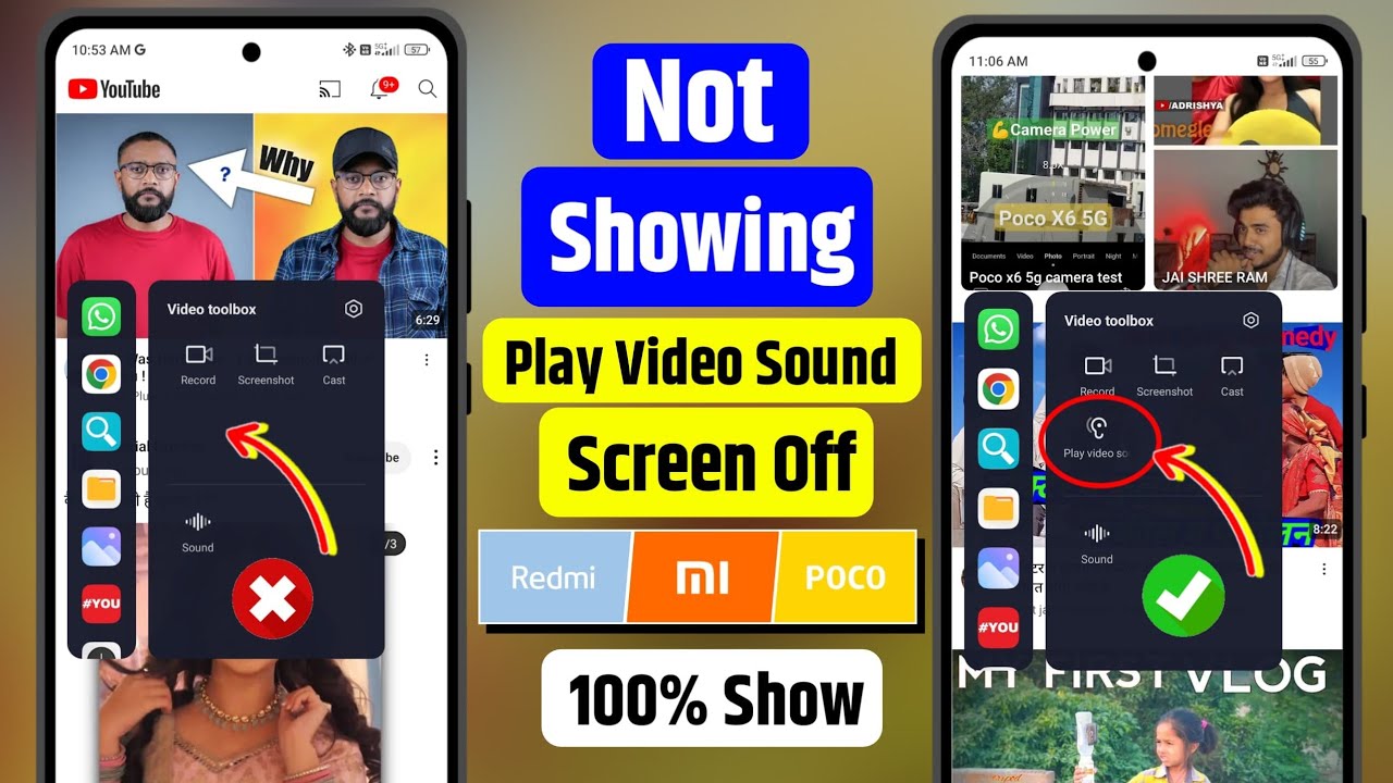 Play Video Sound With Screen Off Not Showing Redmi | Video Toolbox Not Showing Sound With Screen Off