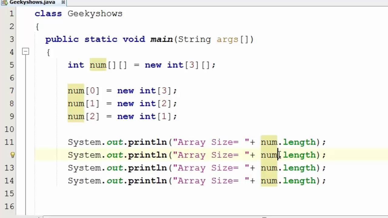 82. Jagged Array length in Java Programming (Hindi)