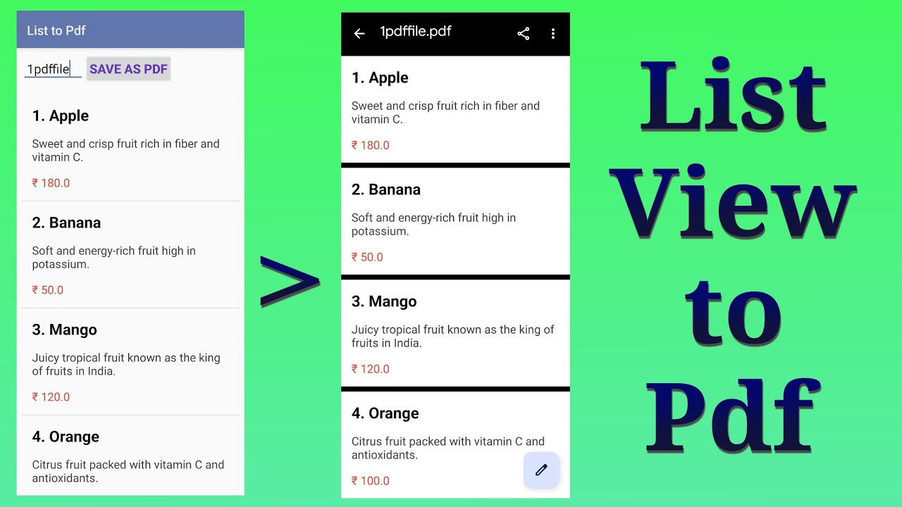 Save a ListView as Pdf file