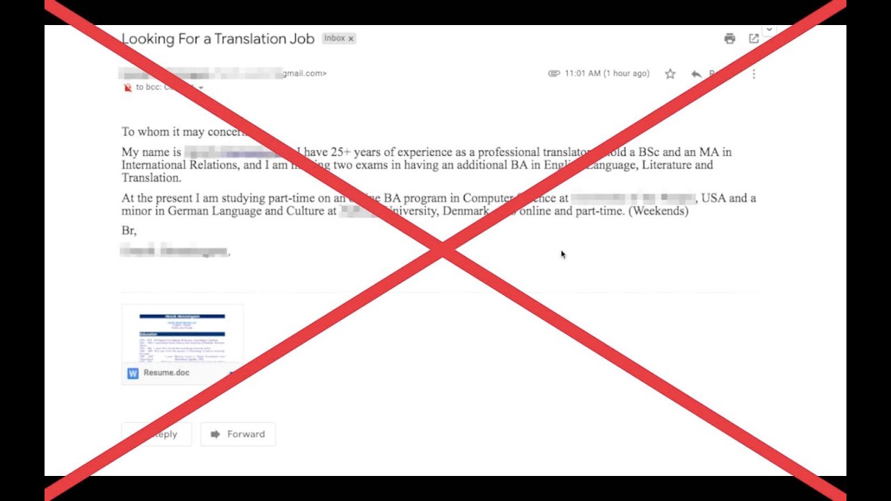 Do Not send an email like this!