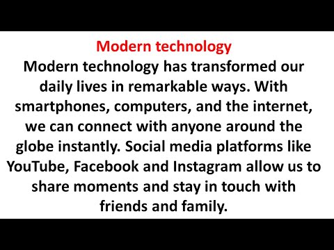 essay on modern technology