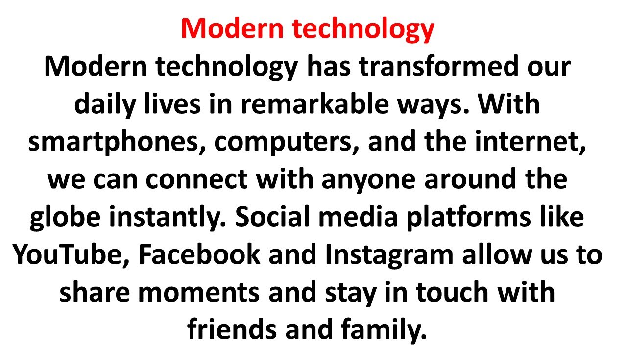 essay on modern technology