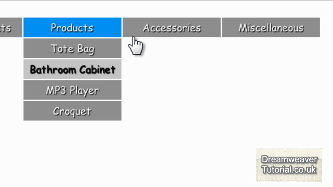 CSS Horizontal Drop Down Menu - 1 of 2