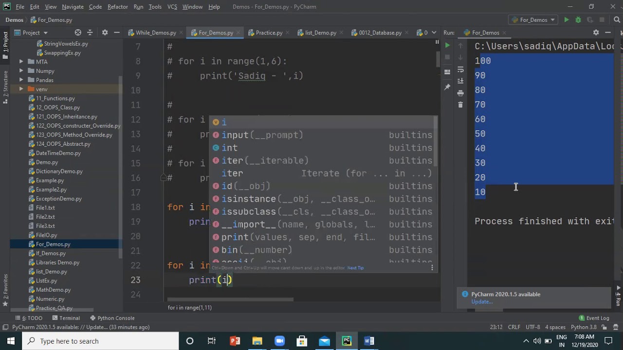 For Loop in Python By Sadiq