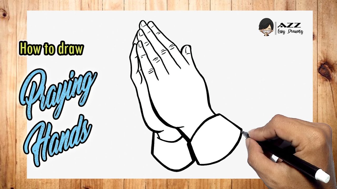 How to draw Praying Hands step by step