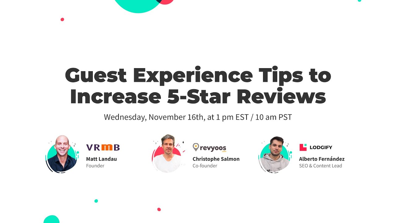 Lodgify Webinar: Guest Experience Tips to Increase 5-Star Reviews