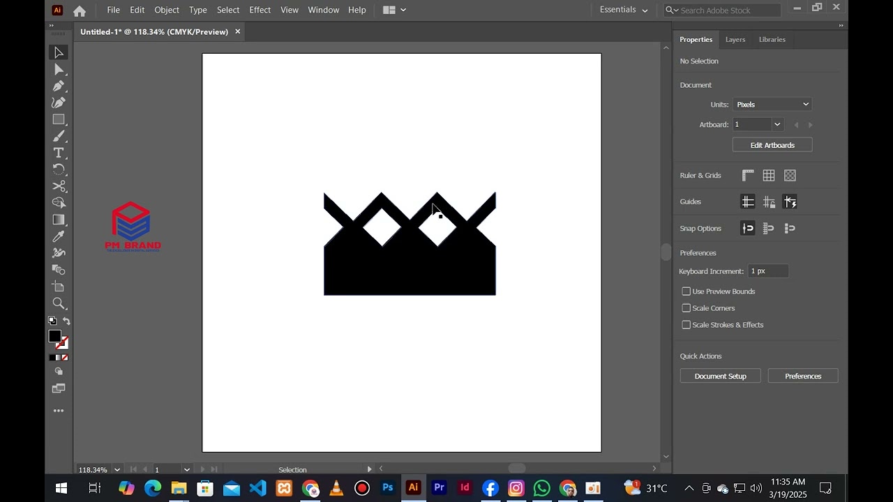 How to design Crown media logo with adobe illustrator