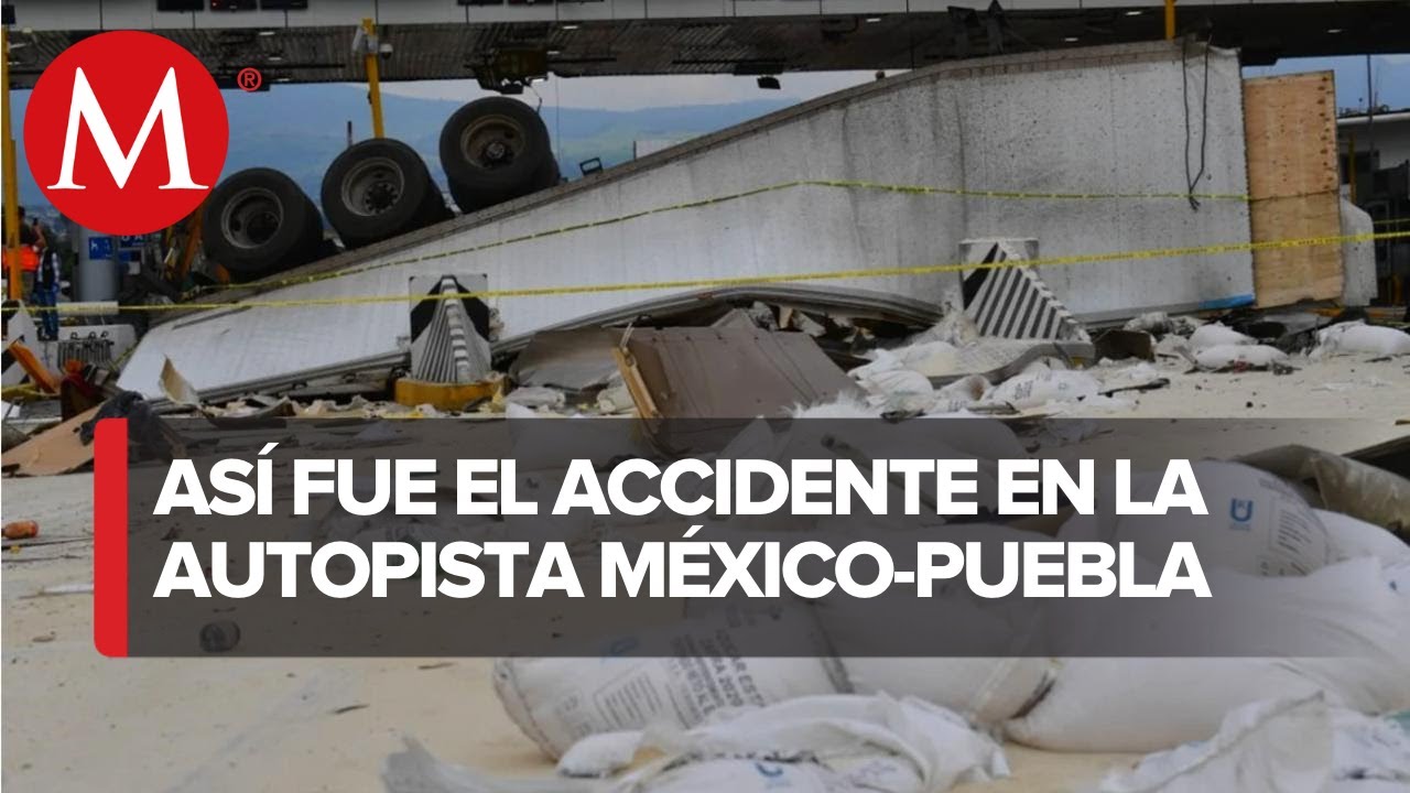 A trailer without brakes crashes into the toll booth on the Mexico-Puebla highway.