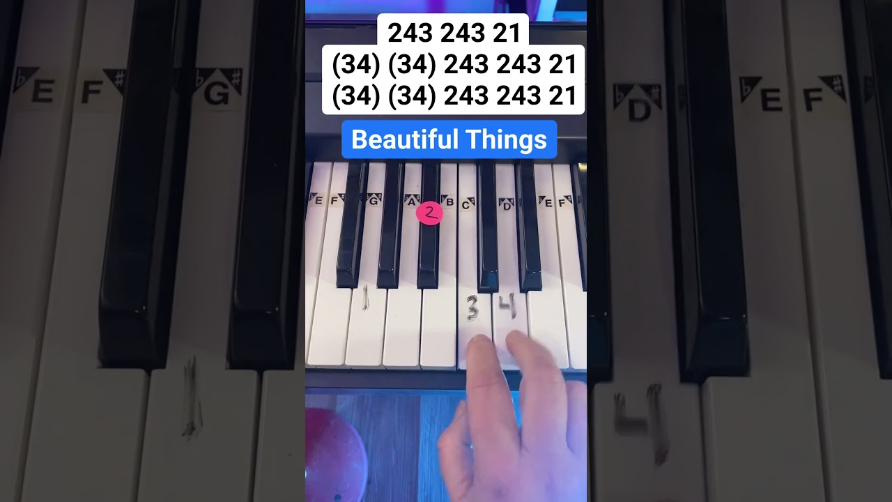 Beautiful Things By Benaon Boone Paino Tutorial Easy 🤩 🌅 #piano #beautifulthings #pianotutorial