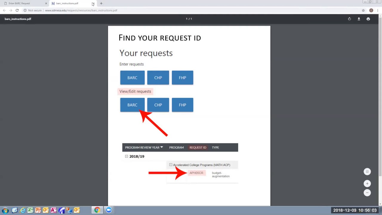 BARC Request Training