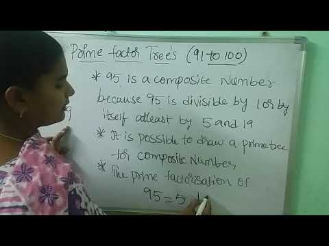 Prime Factor Trees From 91 to 100