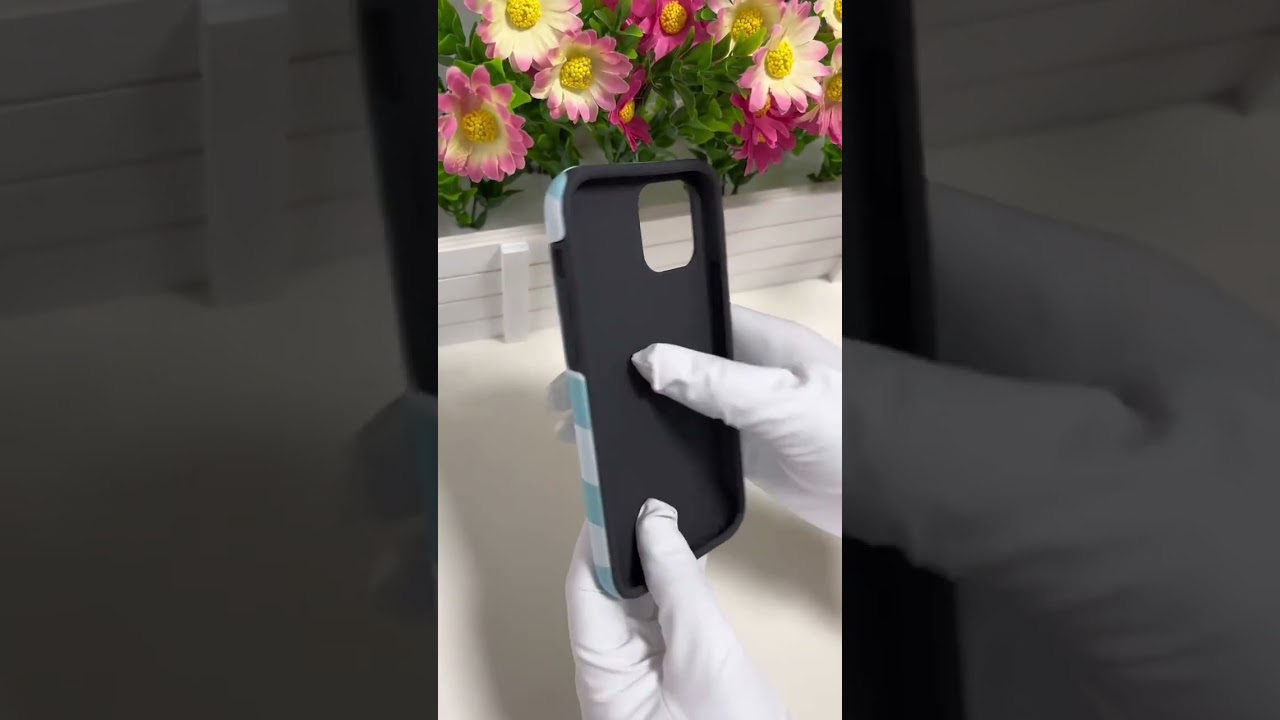 Cute Phone Cases For iPhone  - Blue Retro Wavy Checkered Pattern - Acrylic TPU Cover