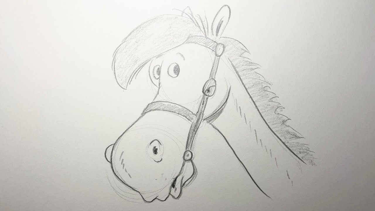 HOW TO DRAW Jolly Jumper - head 3/4 view | Lucky Luke characters | 0066