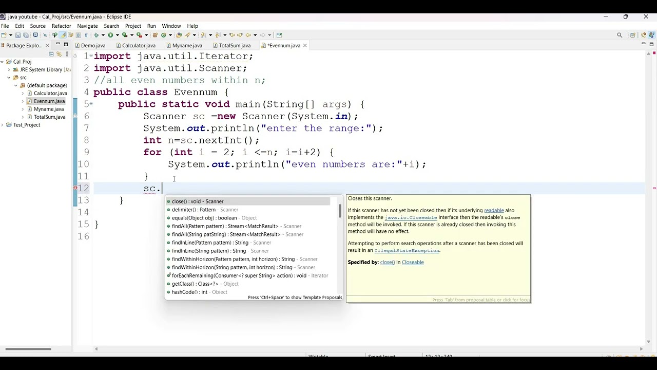 Java Code to Generate Even Numbers within N
