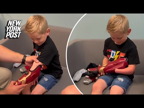 Boy Born Without A Left Hand Gets New “Iron Man” Prosthetic Arm ...