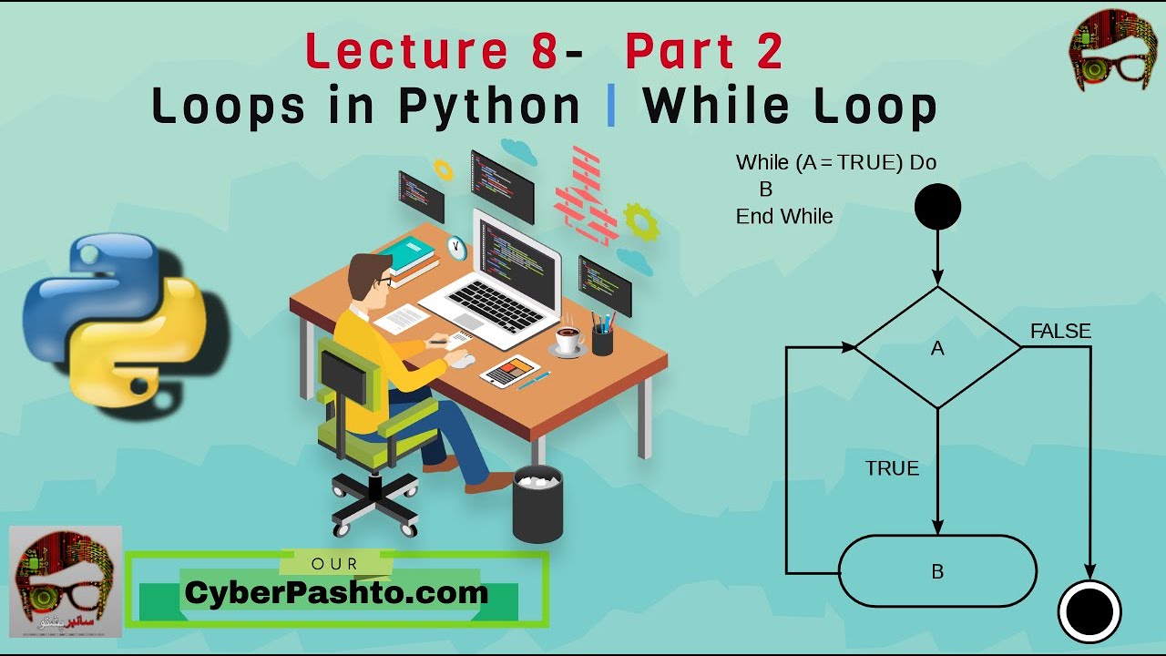 Python Lecture 8 Part 2 | Loops in Python  | While Loop | python for beginners in Pashto