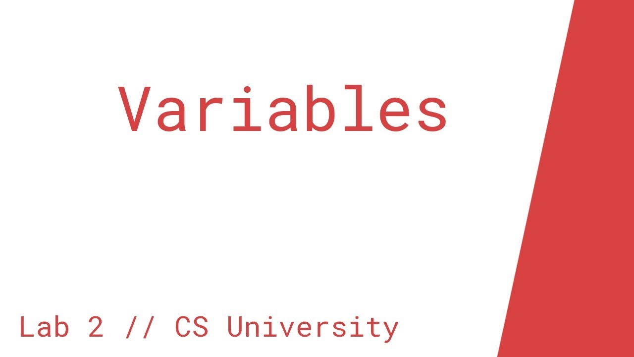 Variables Lab (Lesson 2 // CS University)