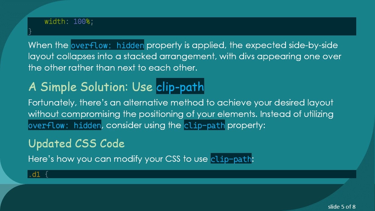 How to Solve Overflow: Hidden Issues in CSS with Floating Divs