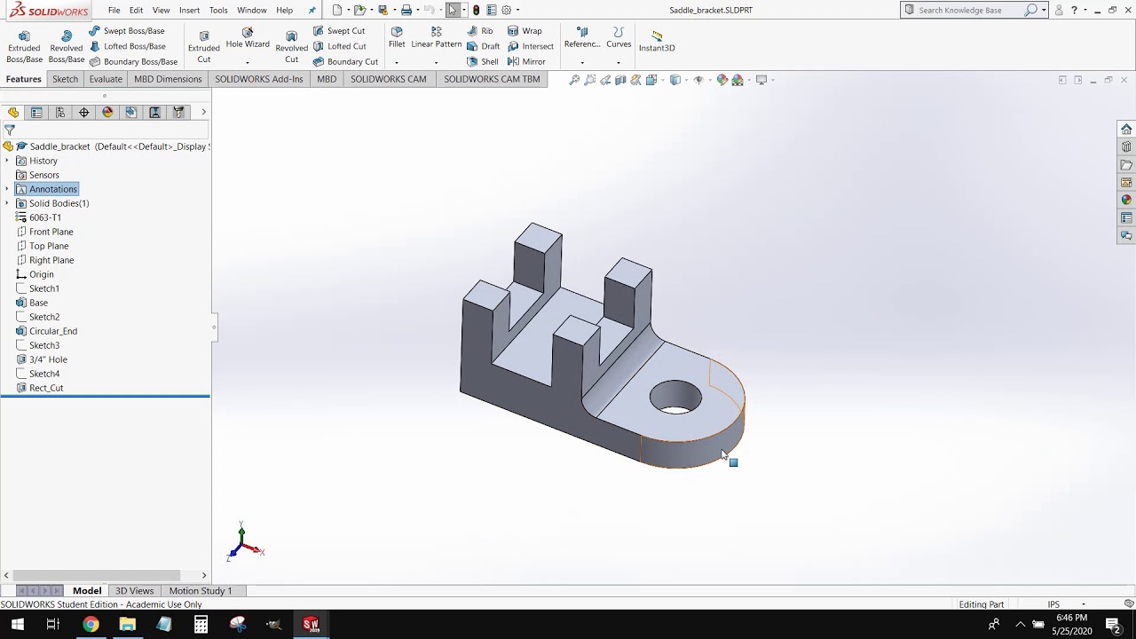 Solidworks Tutorial: understanding constructive solid geometry
