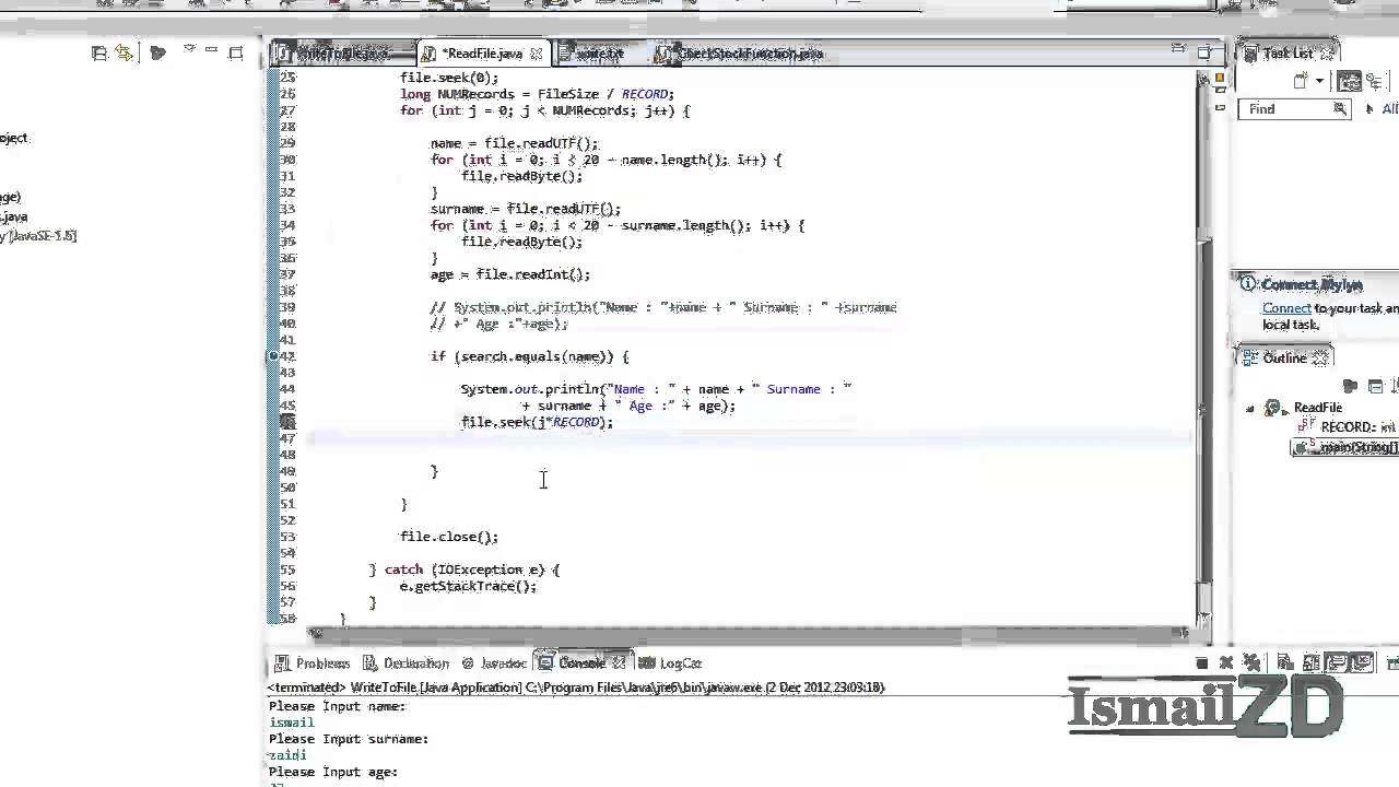 Java Tutorial | Creating a datebase using RandomAccessFile | EP 4 | Deleting from a file
