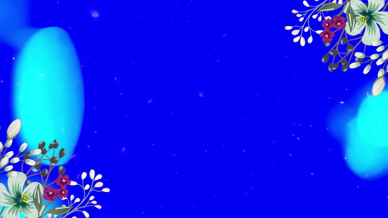 Bluescreen animation frame background flowers loop green screen