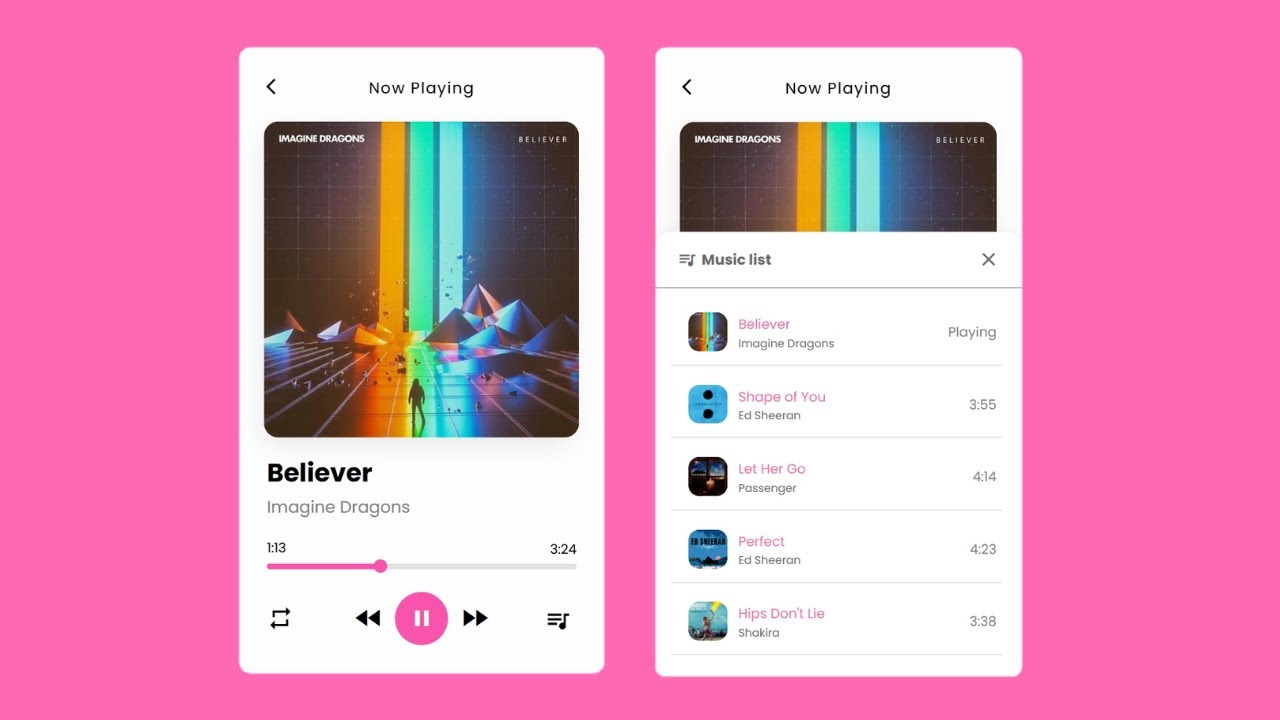 Custom Music Player in HTML CSS & Javascript | Custom Music Player in Javascript | Code With Harsh