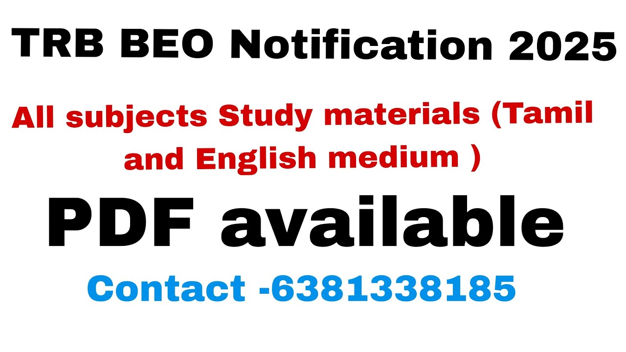 BEO exam 2025| All subjects study materials pdf | Contact us -6381338185 