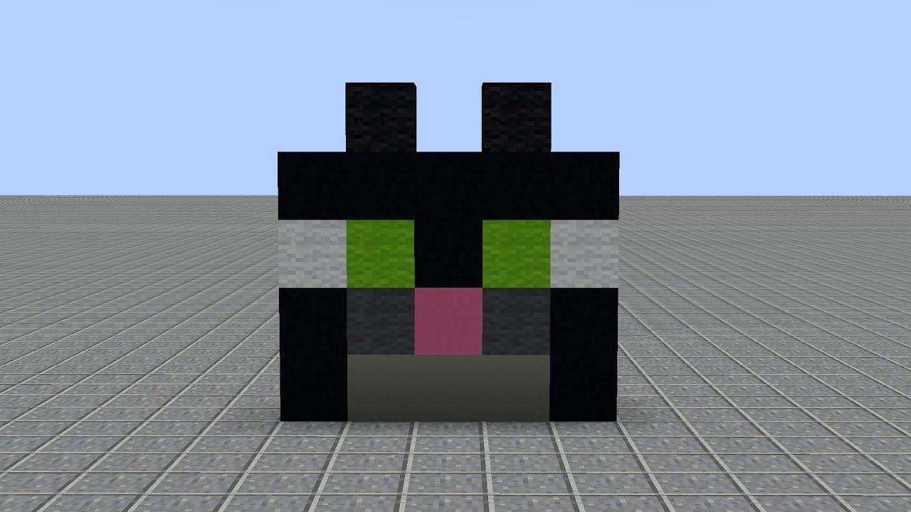 How to build a Simple BLACK CAT FACE in Minecraft! (Pixel art build tutorial) [#1] #shorts