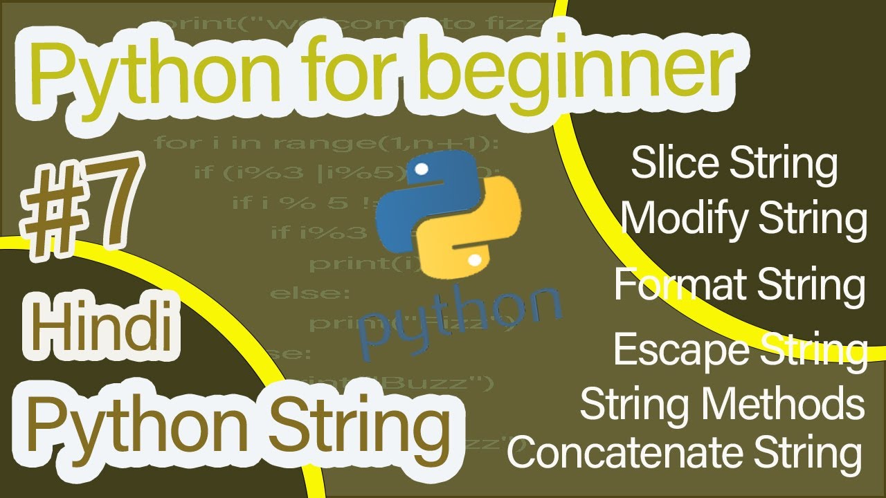 python string | python strings in hindi | python tutorial for beginner in hindi