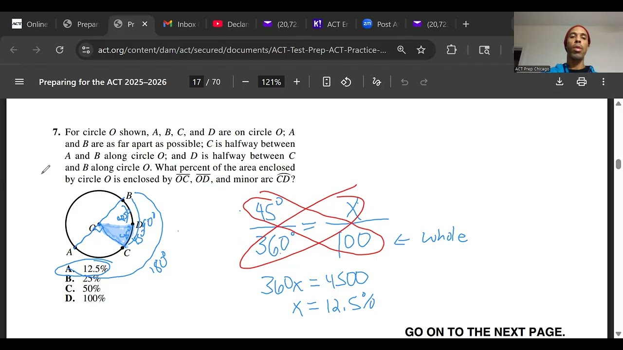 ACT Online Practice Test 2 (Preparing for ACT 2025-6) - enhanced/digital/pdf - Math - part 1 - #1-32