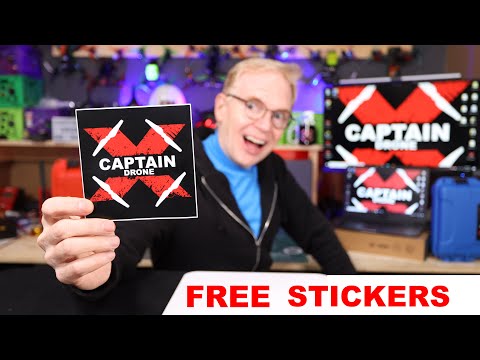 Get your FREE Captain Drone Stickers here - All Details Provided