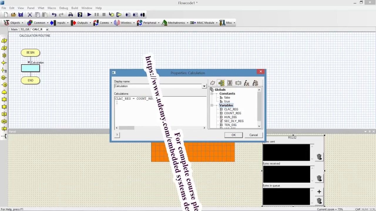 FLOWCODE PROGRAMMING LCD INTERFACING