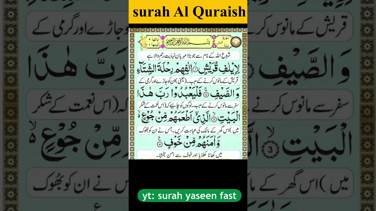 Surah quraish سورہ القریش