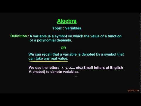 What are variables in algebraic expression - Algebraic expressions and polynomials