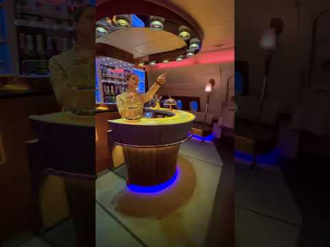 Bar at 42000 ft above the sea level, Emirates A380 business class #emirates #a380 #youtubeshorts